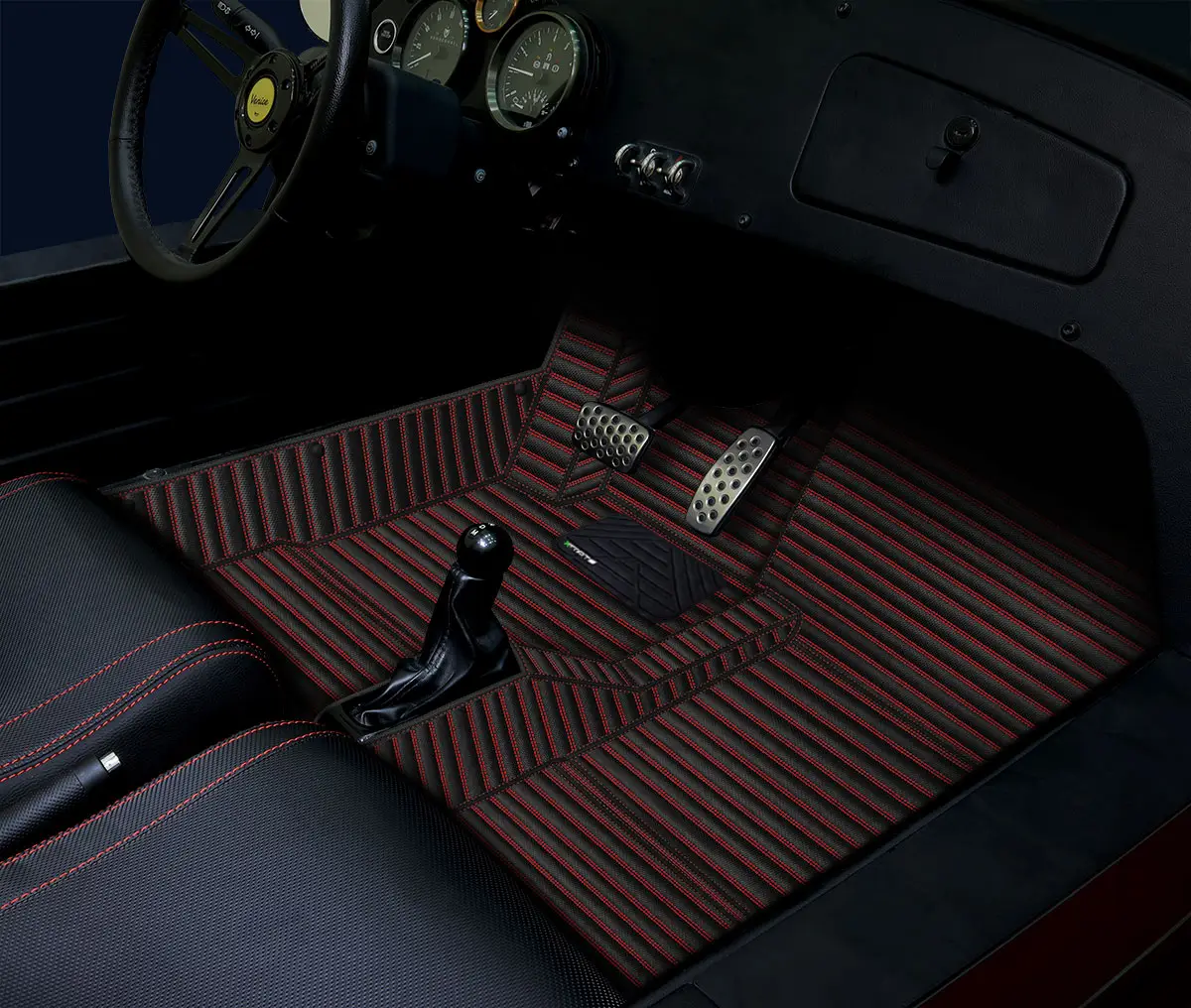 Single Layer Carbon Finish Vanderhall Floor Mats | X1Mats